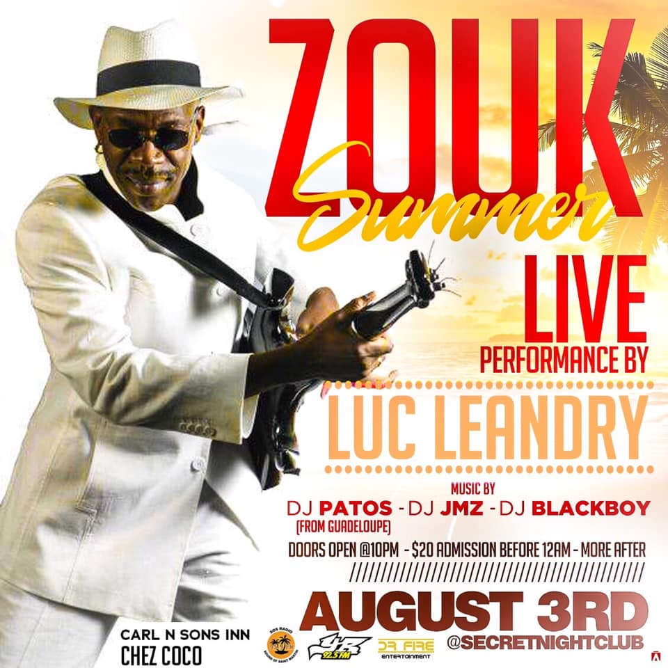 Zouk Summer Live performance by Luc Leandry | St Maarten Events Zouk Summer Live performance by Luc Leandry | St Maarten Events